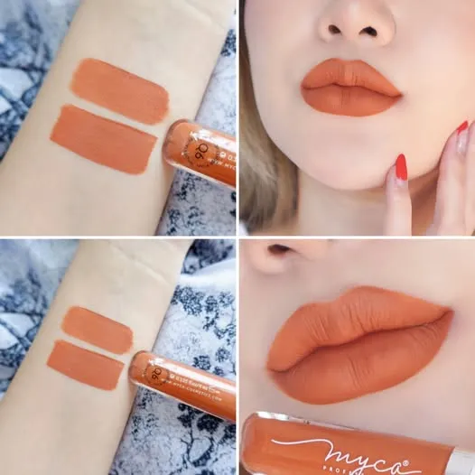 MYCA Matte Lip Creme Q6 ลิปสติกเนื้อแมทสีส้ม ติดทนนาน 12 ชั่วโมง กันน้ำ ...