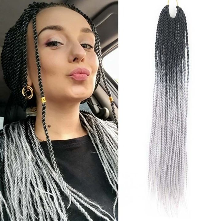 HI MIA Tự nhiên Tóc tết xoắn kiểu Senegal Ombre Dài Tóc móc tổng hợp Tự ...