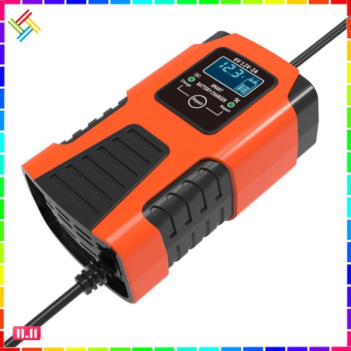 6V 12V 2A Digital Car Battery Charger Multiple Protection Motorcycle ...