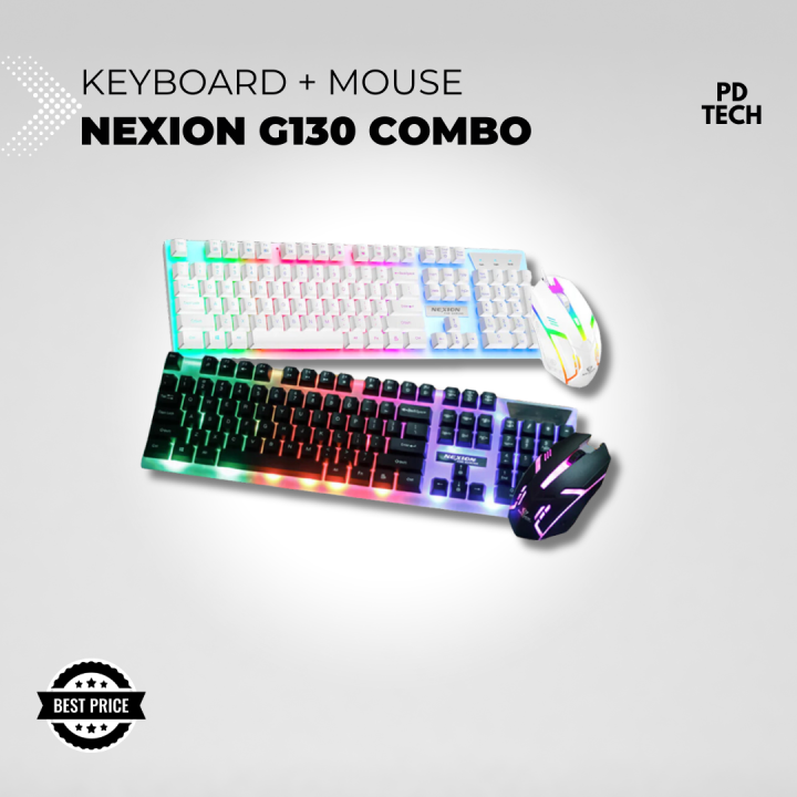 Nexion GK-130 Gaming Combo USB Wired Keyboard and Mouse White | Lazada PH