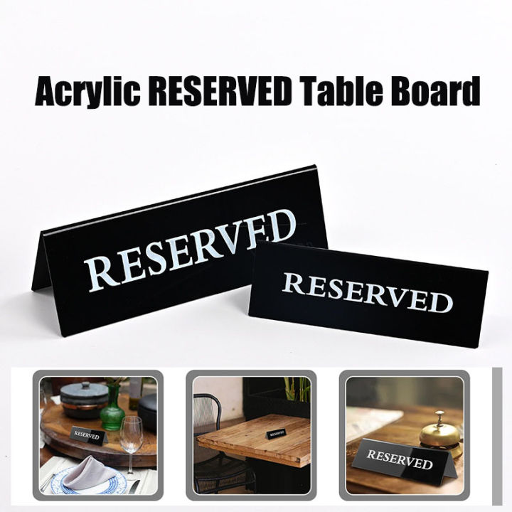 Black Reserved Sign Acrylic RESERVED Table Board Restaurant Reserved ...