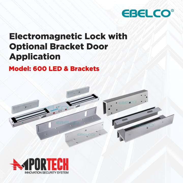 EBELCO Electromagnetic Lock 600D-LED with Optional Bracket Door ...