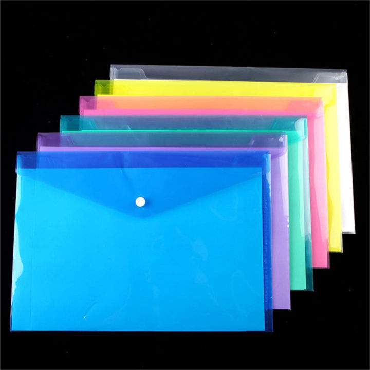 Expanding Wallet Snap Button File Folder A4 Size Storage Bag Plastic ...