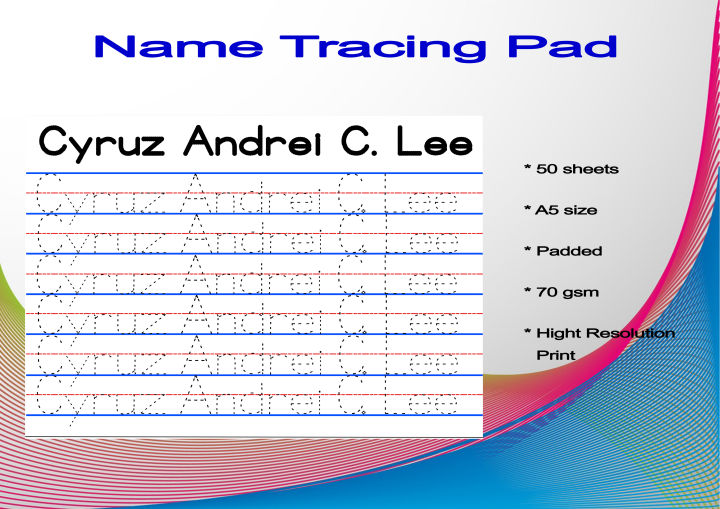 PERSONALIZED TRACING PAD FOR KIDS Name, Alphabet, Numbers, Shapes ...