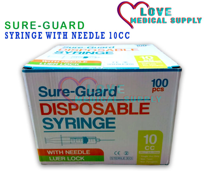Disposable Syringe with Needle (Sure-Guard)1cc,3cc,5cc,10cc sold per ...
