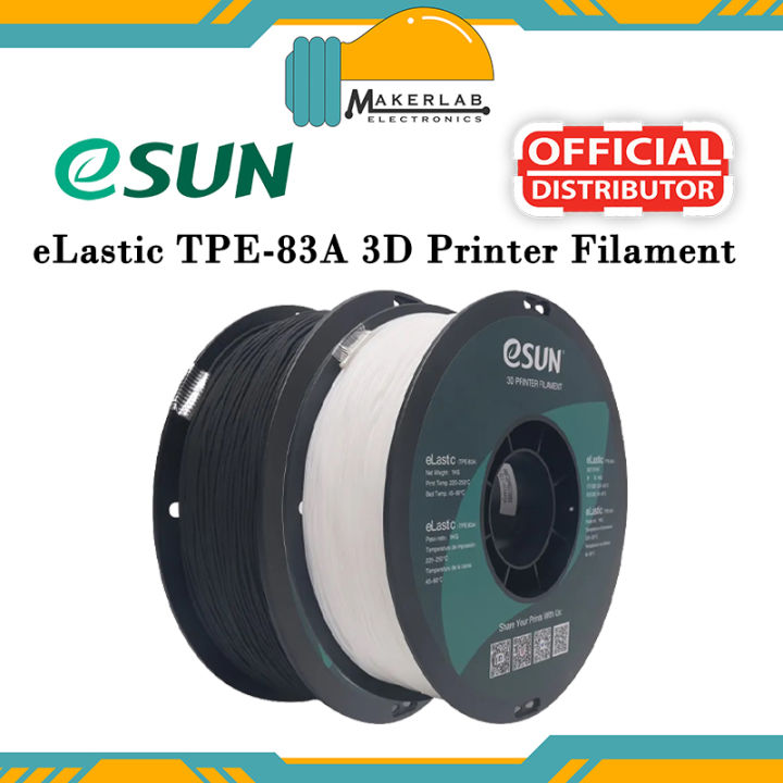 Esun Elastic Flexible Filament TPE 83A 1.75mm for 3D Printer 1kg Spool ...