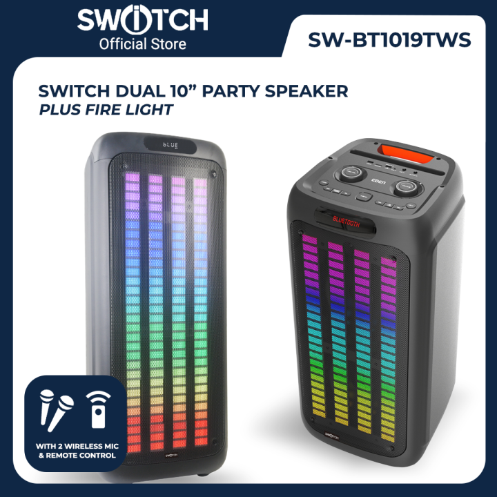Switch Dual 10" Portable 5.0 TWS Bluetooth TWS Karaoke Party Speaker ...