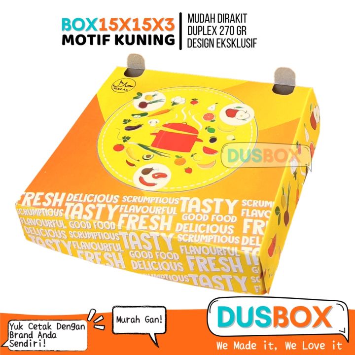 Box 15x15x3 Motif / Dus Box Kemasan Roti Maryam / Kotak Roti Canai ...