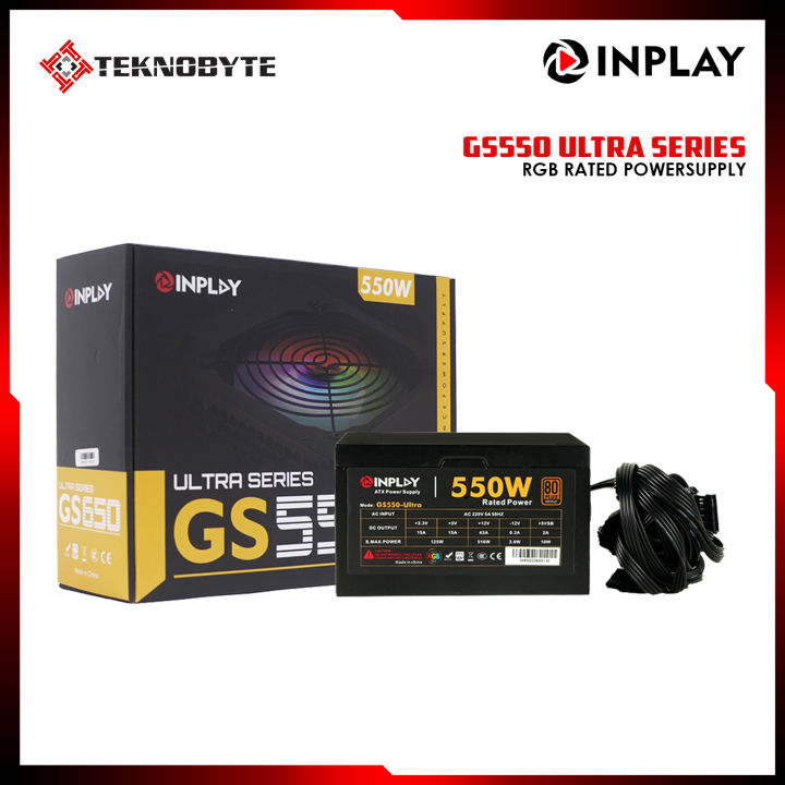 INPLAY GS550-ULTRA 550W Power Supply | RGB 80Plus Bronze | Lazada PH
