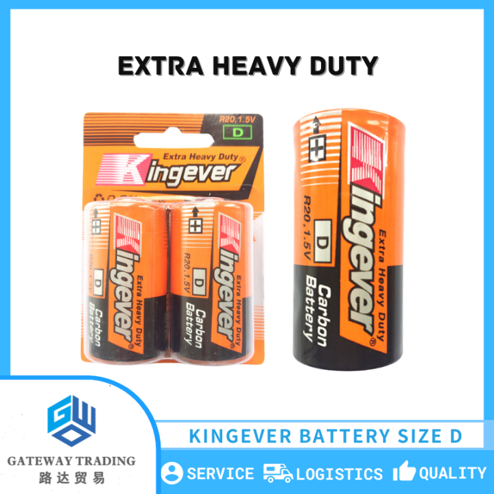 Kingever Extra Heavy Duty Battery Size D 2pcs Kingever Carbon Battery D ...