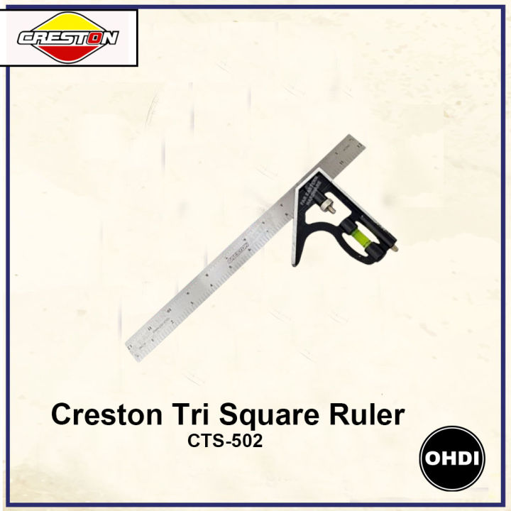 CRESTON Stainless Steel Combination Tri-Square Ruler Aluminum Handle ...