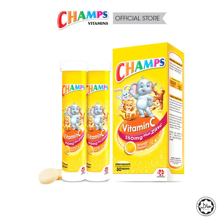 CHAMPS VITAMIN C PLUS ZINK EFFERVESCENT / VITAMIN C 250MG PLUS ZINC ...