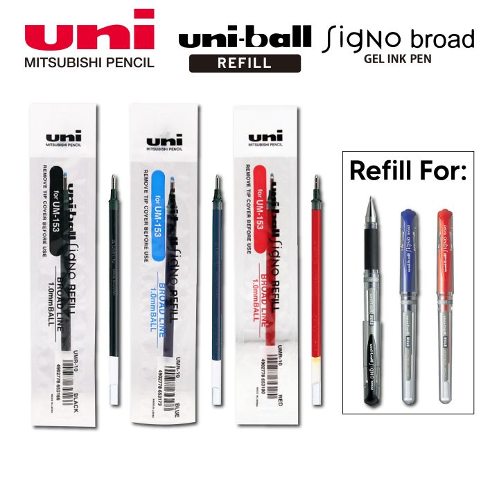 【Uni】Uni-ball Signo Broad Gel Ink Pen Refill 1.0mm UMR 10 | Lazada