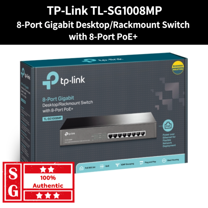 TP-Link TL-SG1008MP 8-Port Gigabit Desktop/Rackmount Switch with 8-Port ...