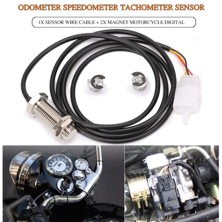 Digital Speedometer Odometer Tachometer Sensor Cable & Magnet ATV ...