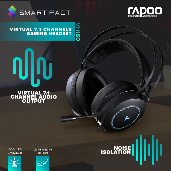 Rapoo VH160 Gaming Headset USB Virtual 7.1 Channel RGB Gaming Headset ...