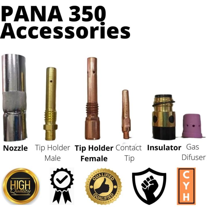 MIG PANA 350 Spare Part /Gas nozzle/Tip Holder /Contact Tip/Insulator ...