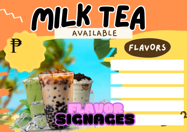 AW Milktea Flavors Signage - Fruit Tea - Halo Halo Drinks Meryenda ...