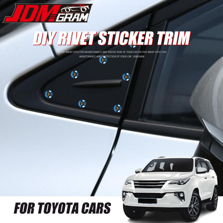JDMGRAM Car Sticker 3D Metal Rivet Wheel Rim Trim For Toyota Vios Civic ...