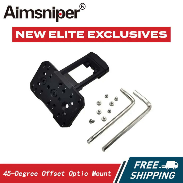 Tactical 45-Degree Canted Offset Optic Mount for 20mm Picatinny Rail ...