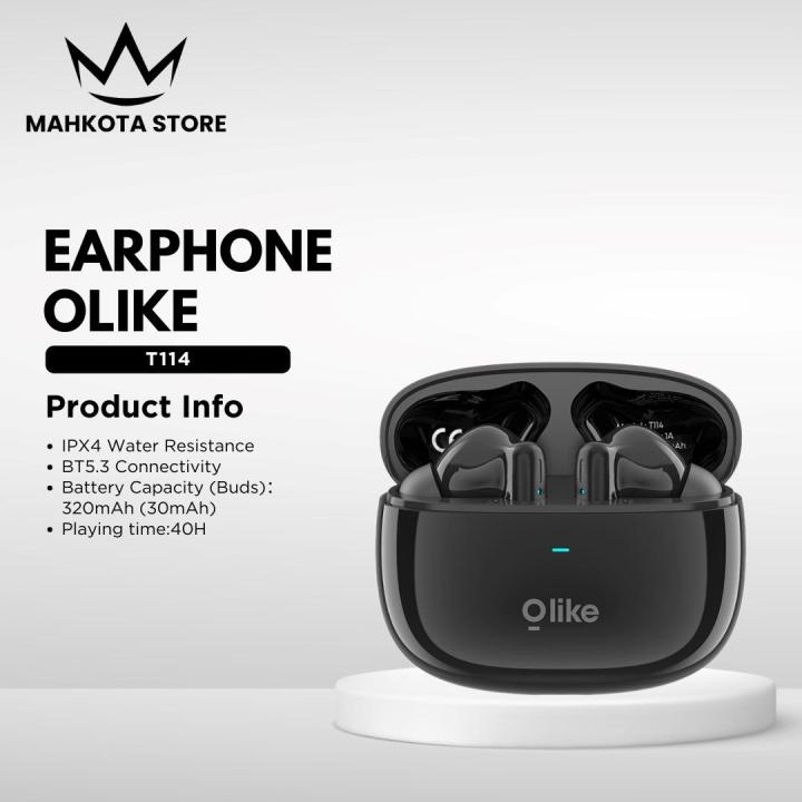 Earphone Olike T114 TWS Earbuds Daya Tahan Hingga 40 Jam Pemakaian Bass ...