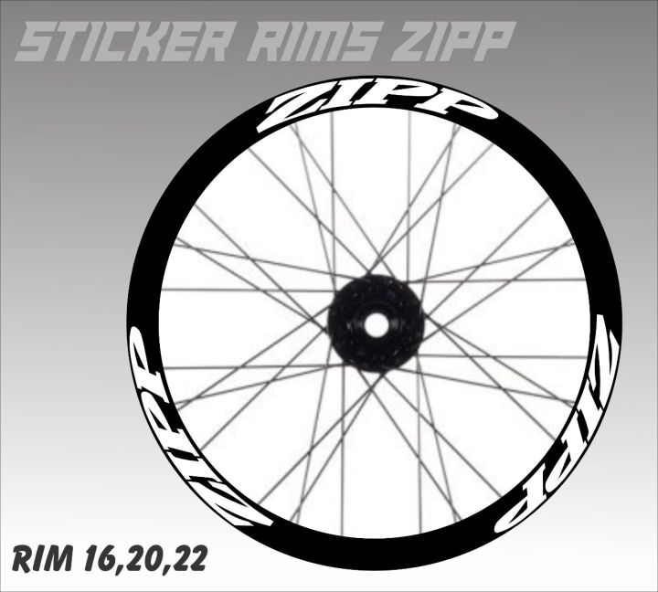 sticker rims zipp stiker decal velk 16 20 22 | Lazada Indonesia
