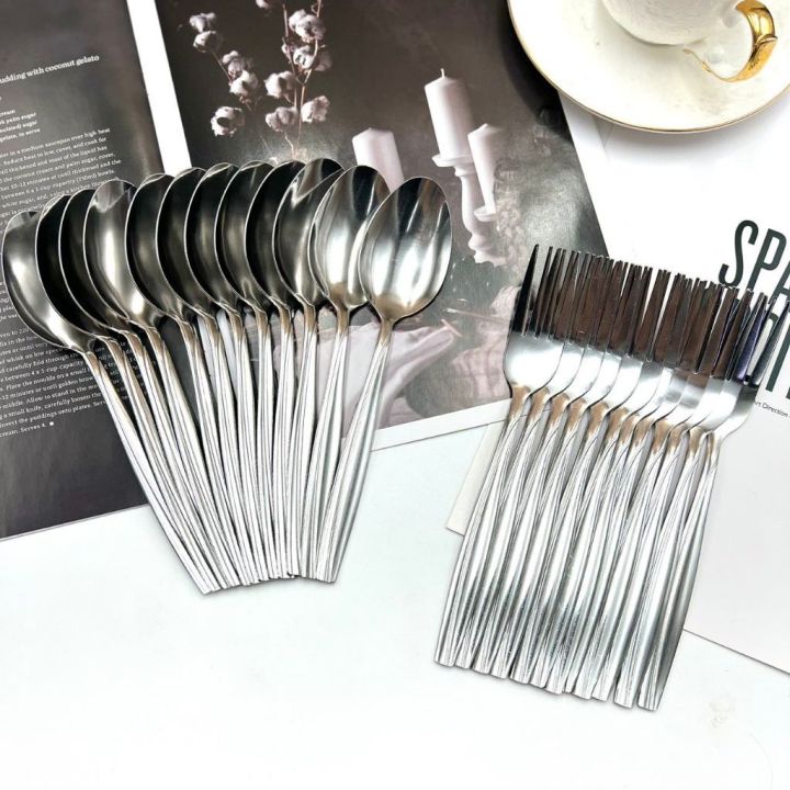 24pcs Stainless Steel Spoon And Fork | Lazada PH