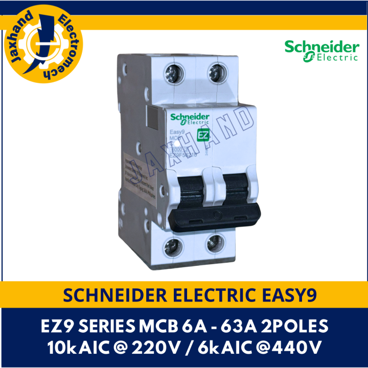 EZ9 - MCB Schneider MIniature Circuit Breaker 6A~63A 2Poles - 220V-415V AC - 10kA-220V / 6kA ...