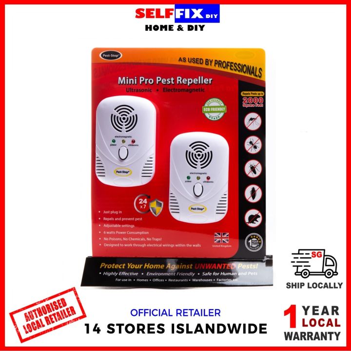 Pest Stop Mini Pro Pest Repeller PS-2000PRO (2 Sets in 1) / 3-Pin Low ...