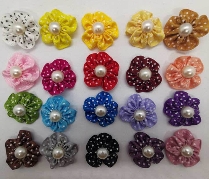 3060 Cute Grossgrain Dot Flower Ribbon (20pcs) | Lazada