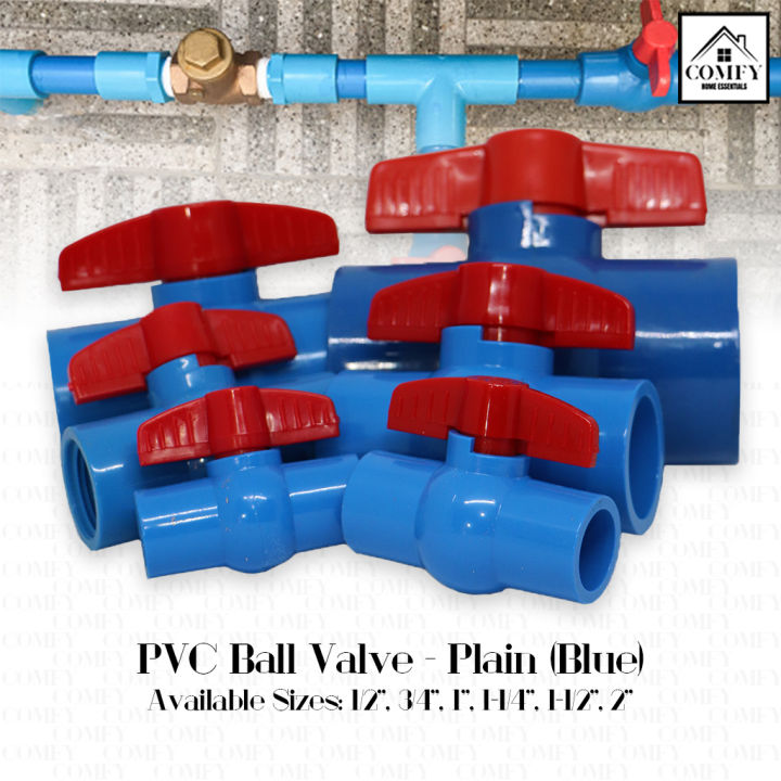 EUDESIGNS Thick HEAVY DUTY PVC Blue Ball Valve 1/2" 3/4" 1" 1-1/4" 1-1/ ...