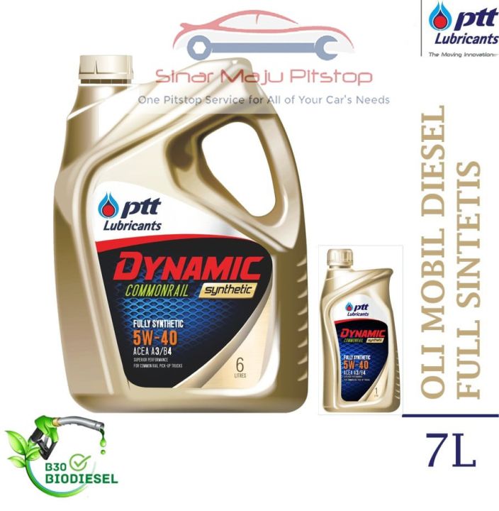 PTT DYNAMIC COMMONRAIL 5W-40 FULLY SYNTHETIC 7 Liter Original MADE IN ...