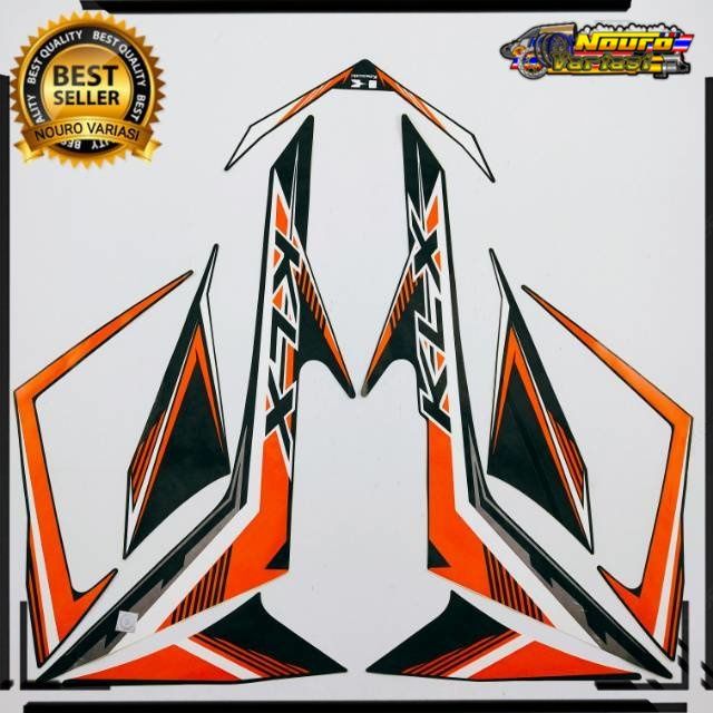 stiker striping motor kawasaki klx 150 lama oren hitam list body ...