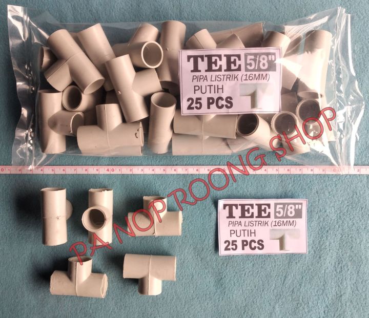 TEE PIPA LISTRIK 5/8 INCH (16MM) PUTIH HARGA PER PACK ISI 25PCS ...