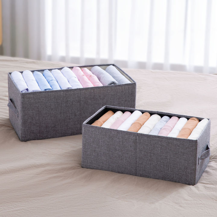 Storage box with cover wardrobe organizer/drawer type fabric box with ...