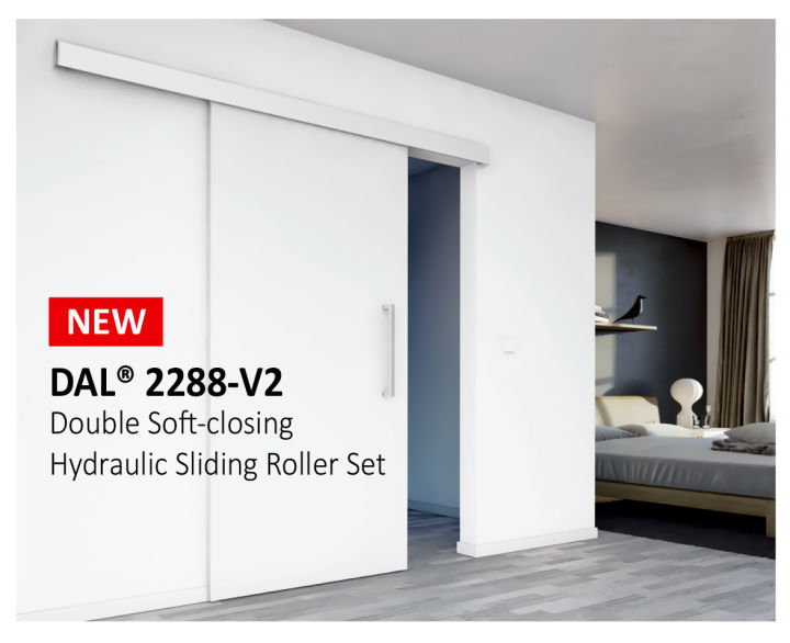 Hydraulic Double Soft Closing Sliding Door System Set with Track and ...
