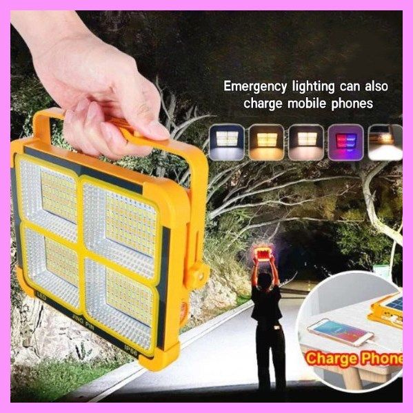 Solar Emergency Light 400W Solar Flashlight Rechargeable Outdoor ...