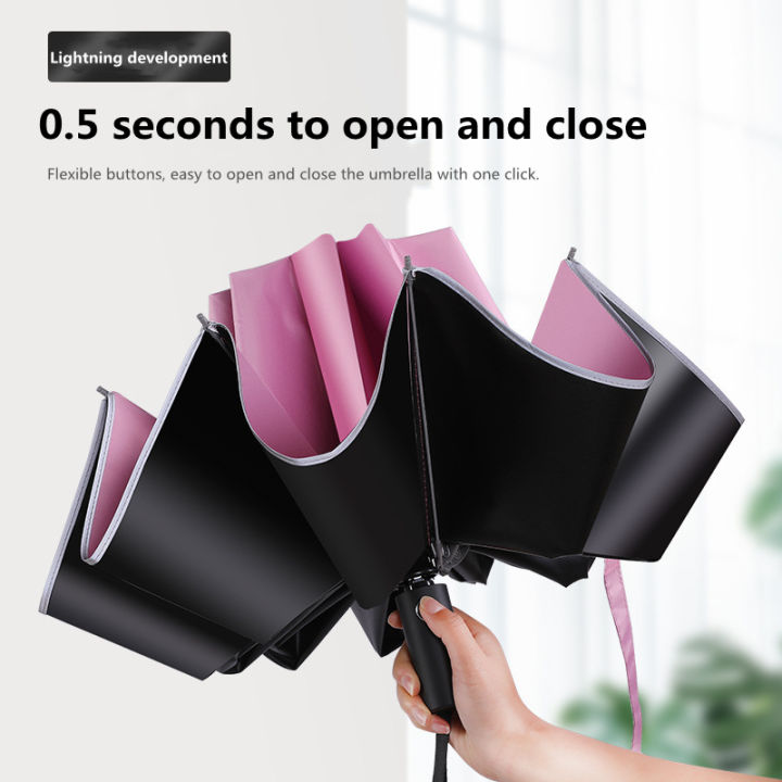 Automatic Inverted Reverse Block 99% UV Umbrella with Black Cover Layer ...