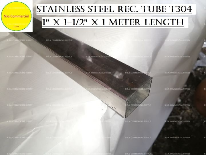 Stainless High Grade /Rectangular Tube 1" x 1-1/2" x 1.5mm Thickness x ...