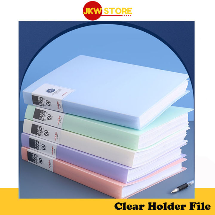 A4 Morandi Clear File | 20 40 60 80 100 Pockets | Clear Book | File ...