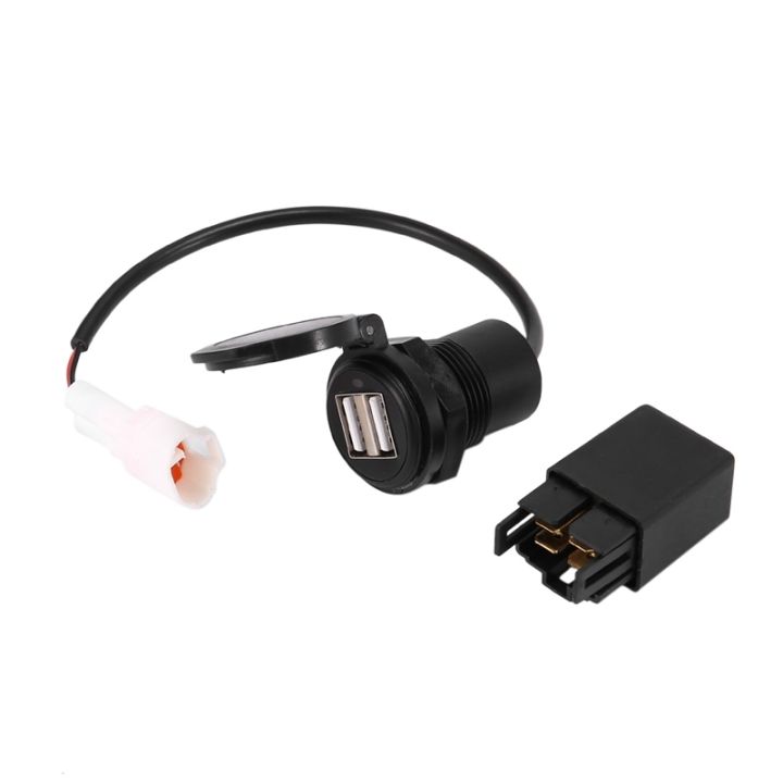 Socket Splitter 2 USB Charger With LED Light Power Adapter Motorcycle ...