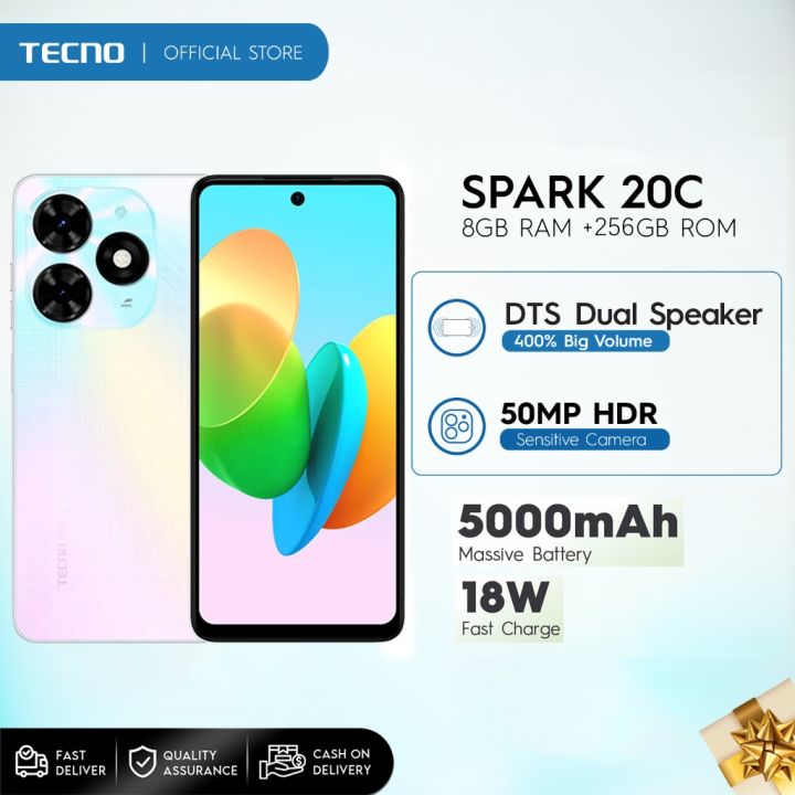 Tecno Spark 20c Cellphone original Android phone mobile 100% brand new 8GB+256GB smartphone COD ...