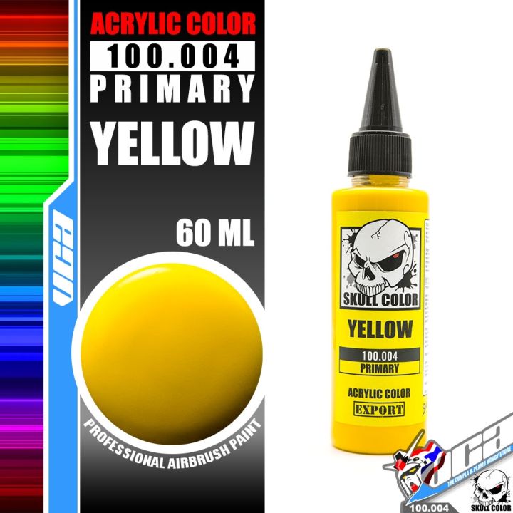 SKULL COLOR 100.004 YELLOW ACRYLIC COLOR 60ML PRIMARY PAINT สีอะครีลิก ...