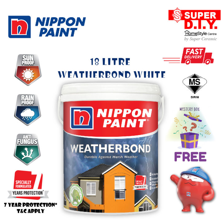 Nippon Paint Weatherbond CAT 18 Liter * 7 Years Protection - White ...