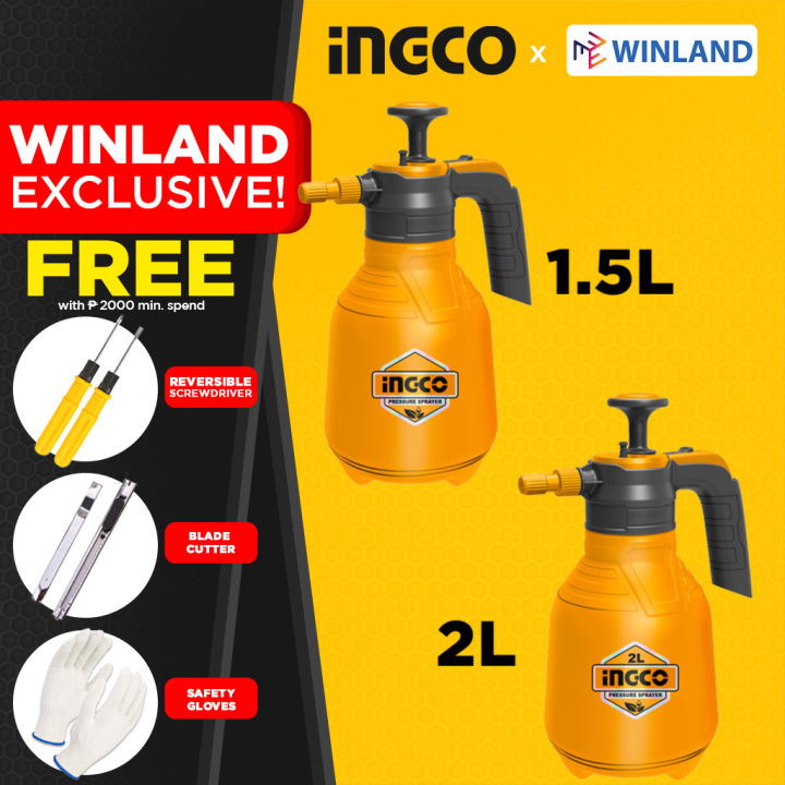 INGCO by Winland 1.5L to 2L Heavy-Duty Pressure Sprayer Hand Pump ...