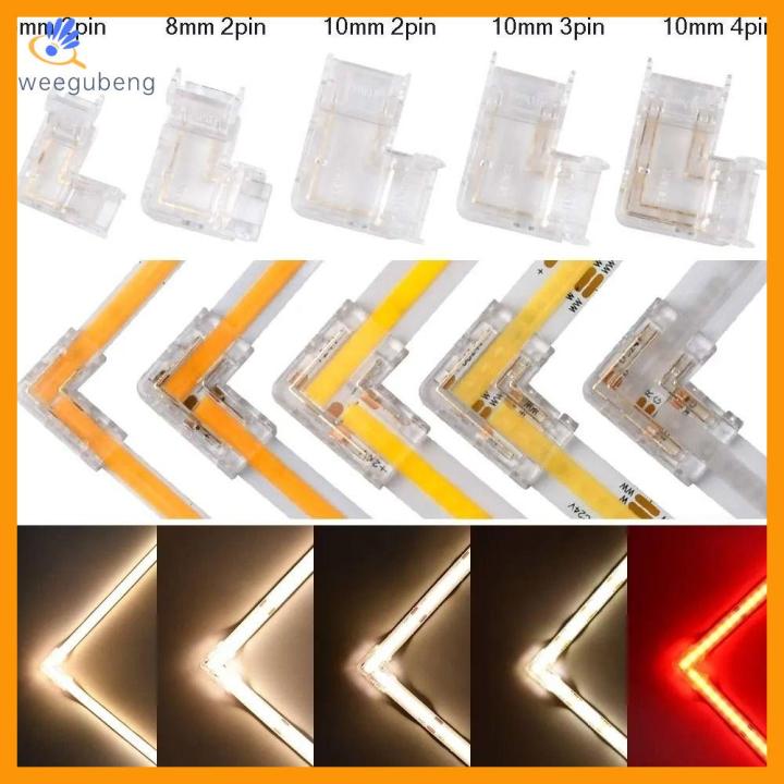WEEGUBENG L Shape Corner COB LED Connectors 5/8/10mm Solderless 90 ...