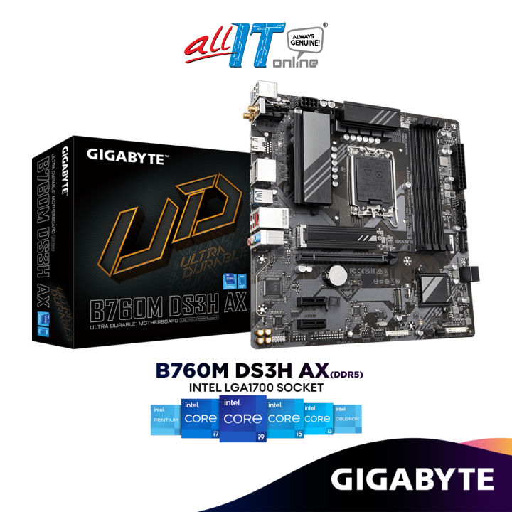 Gigabyte Ultra Durable B760M DS3H AX DDR5 WiFi6 Standard ATX (ATX ...