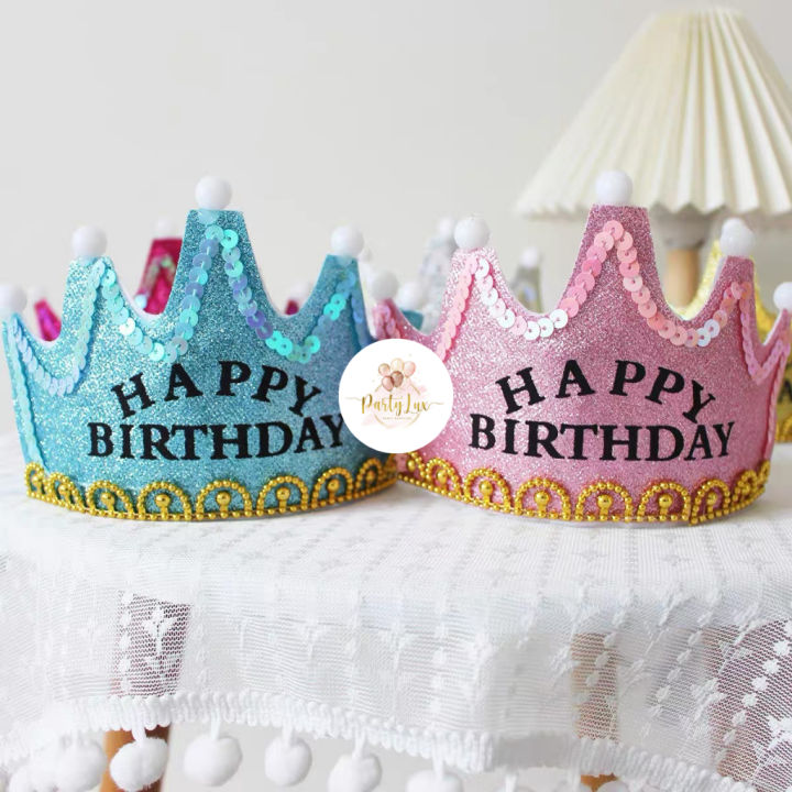 Bando Led Mahkota Happy Birthday / Topi Mahkota Lampu LED / Mahkota ...