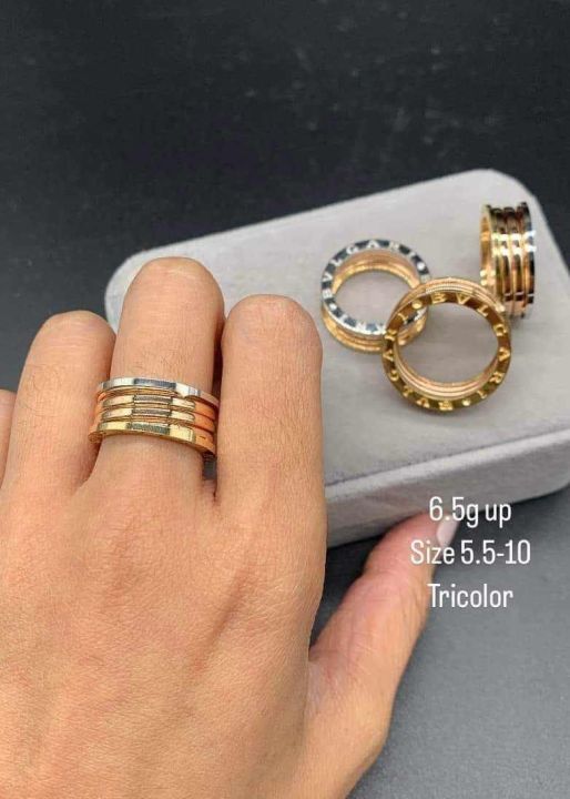 18k pawnable tricolor bzero ring | Lazada PH