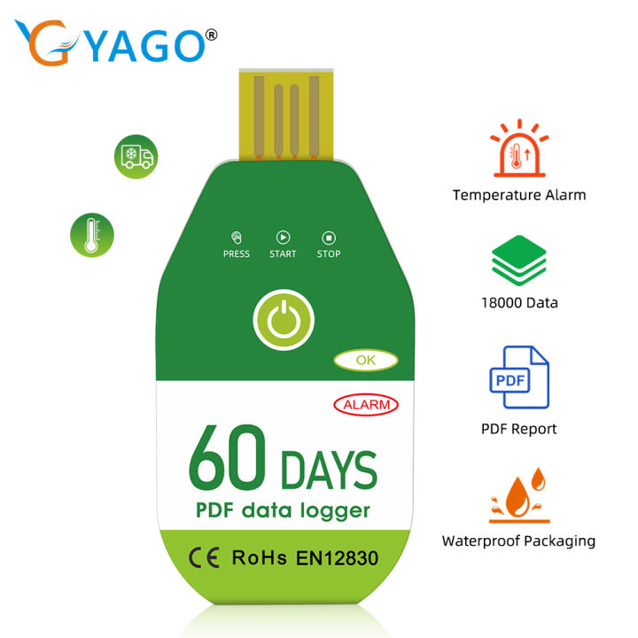 RCYAGO Disposable Temperature Recorder For 60 days, 90 days, and 120 ...